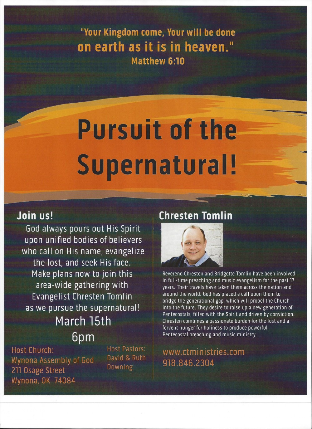 Pursuit of the Supernatural – Chresten Tomlin Ministries